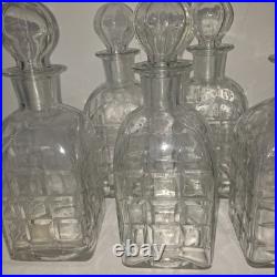 Vintage Liquor Decanters Set Of 5 | Vintage Glass Decanter