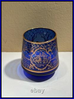 Vintage Murano Cobalt Blue Venetian Theme Decanter With Six Glasses ...