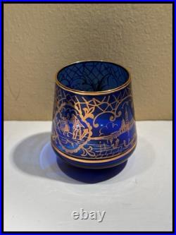 Vintage Murano Cobalt Blue Venetian Theme Decanter With Six Glasses ...