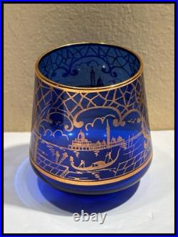 Vintage Murano Cobalt Blue Venetian Theme Decanter With Six Glasses ...